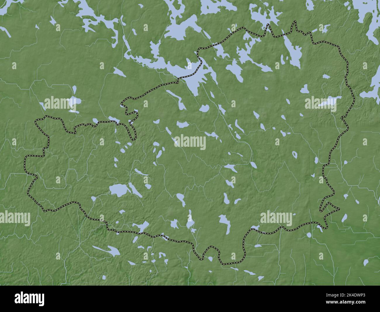 Tavastia Proper, region of Finland. Elevation map colored in wiki style ...