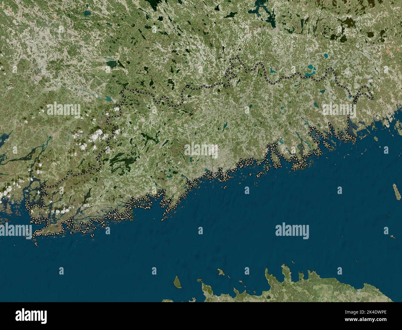 Uusimaa, region of Finland. High resolution satellite map Stock Photo ...