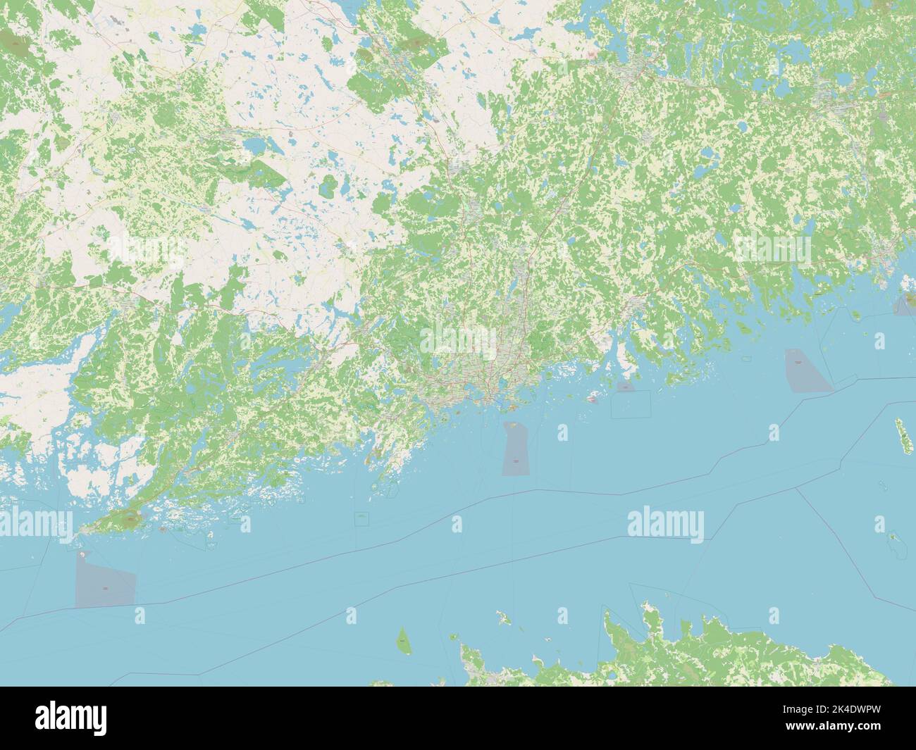 Uusimaa, region of Finland. Open Street Map Stock Photo - Alamy