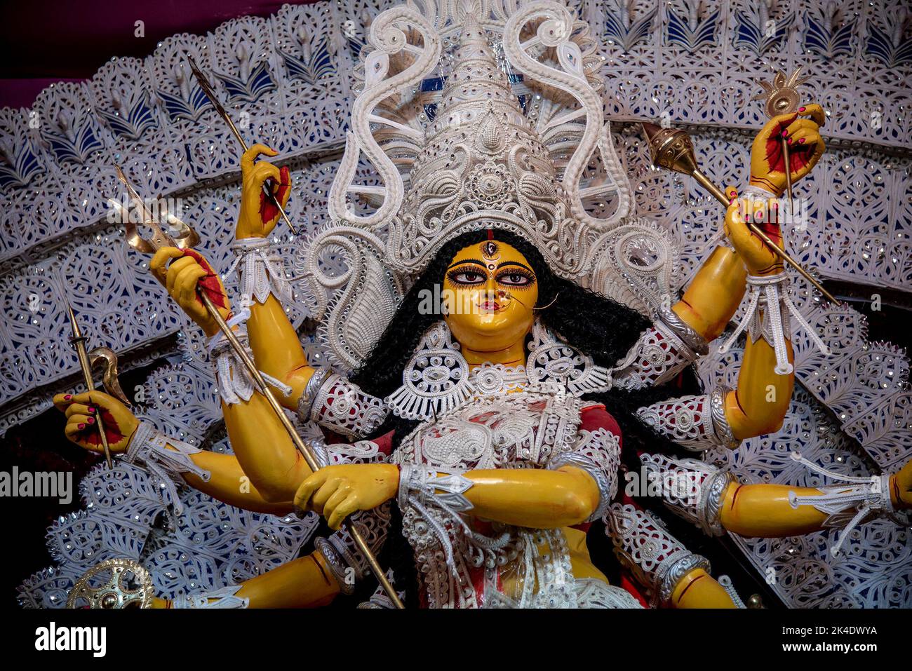 Kolkata, India. 01st Oct, 2022. Different moments of Goddess Durga ...