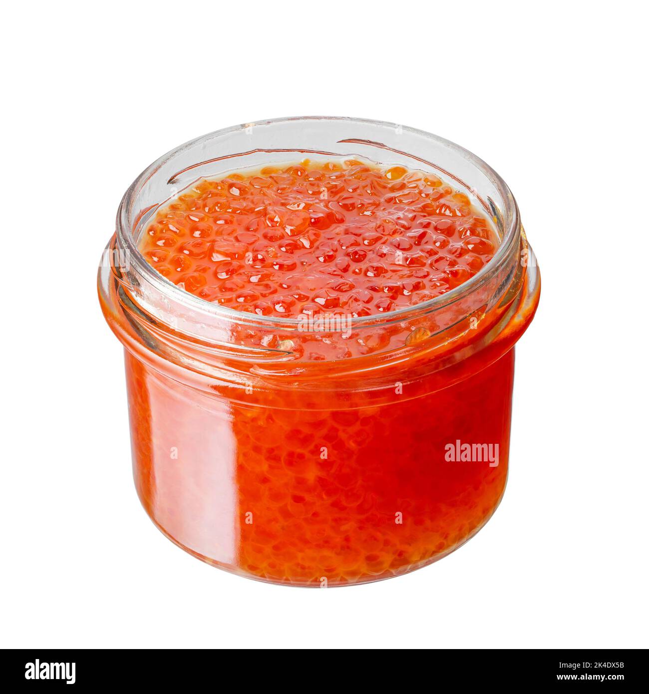 Red caviar jar isolated on white background. Raw seafood. Luxury ...
