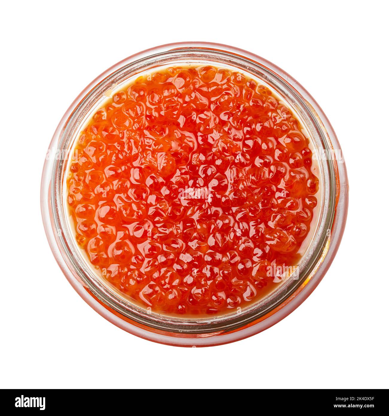 Red caviar jar isolated on white background. Raw seafood. Luxury ...