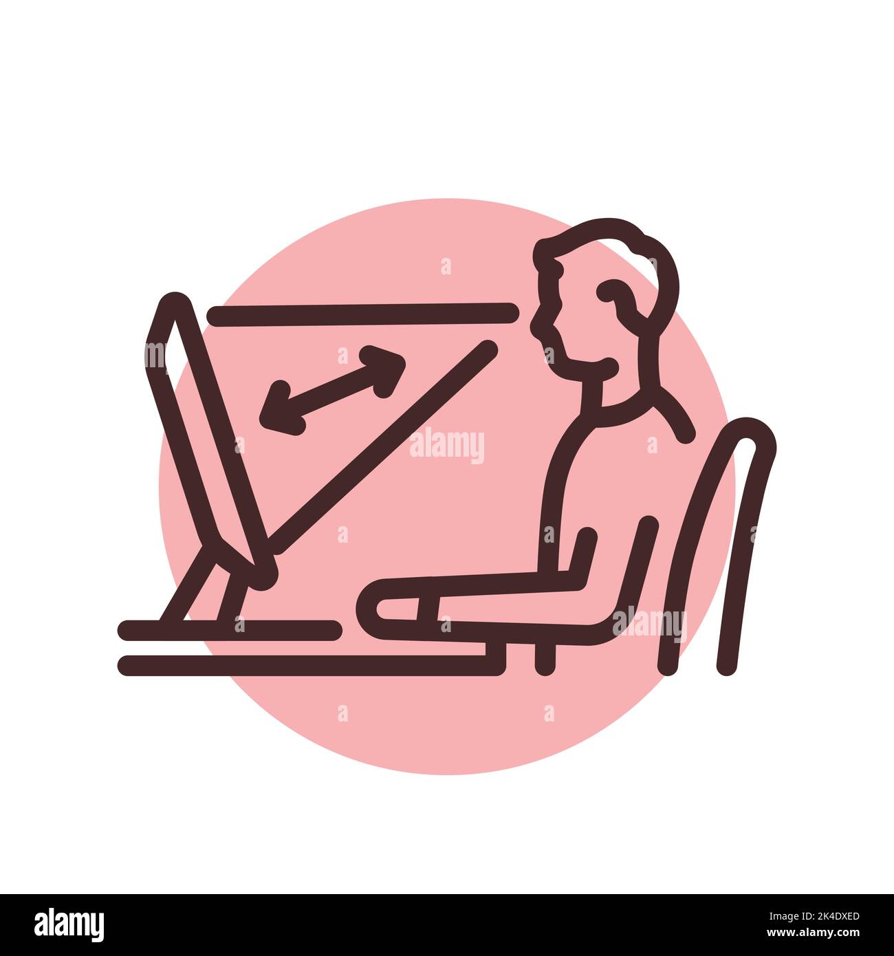 Office correct sitting position Cut Out Stock Images & Pictures - Alamy