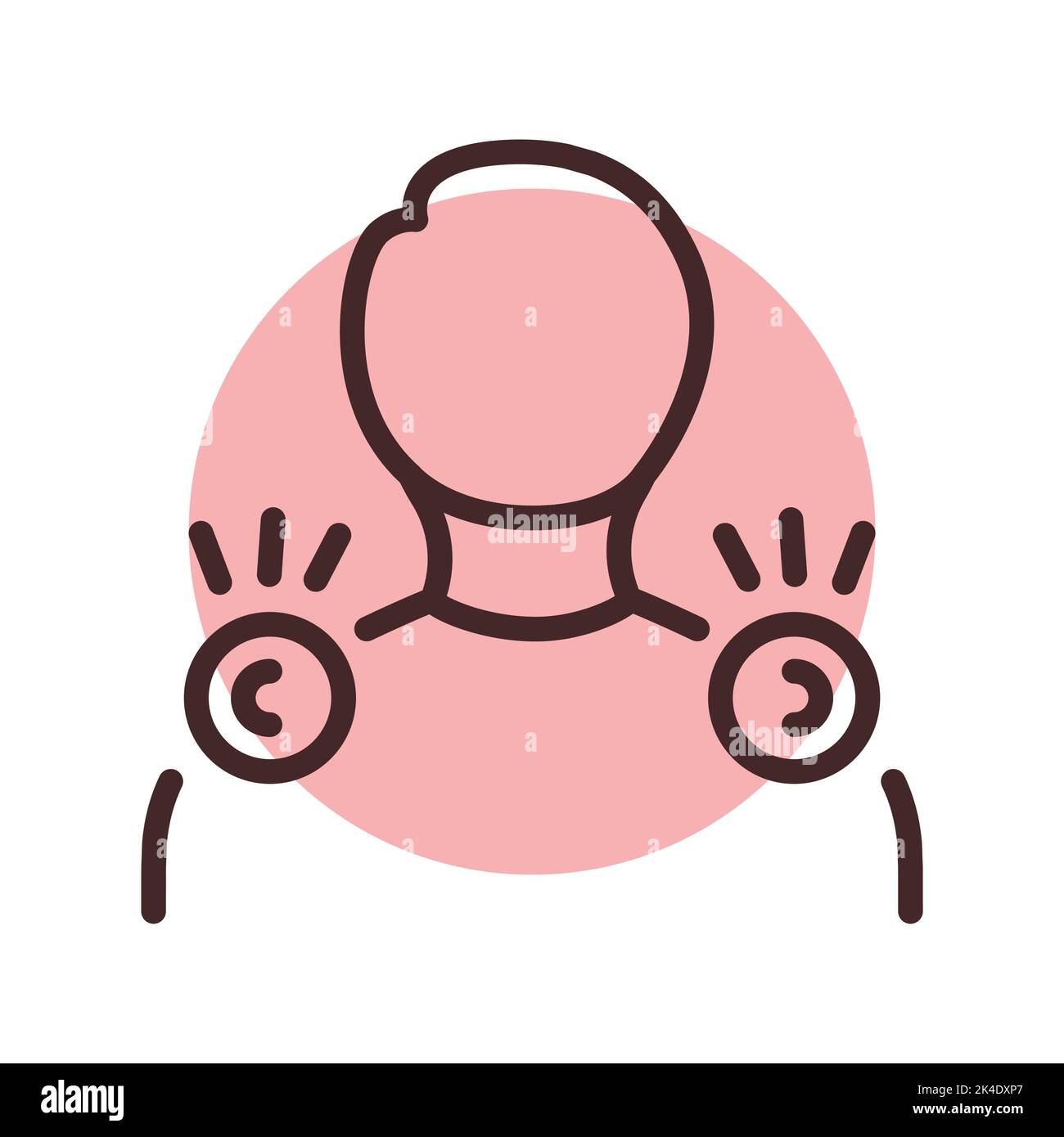 Pain in the neck and shoulders olor line icon. Pictogram for web page ...