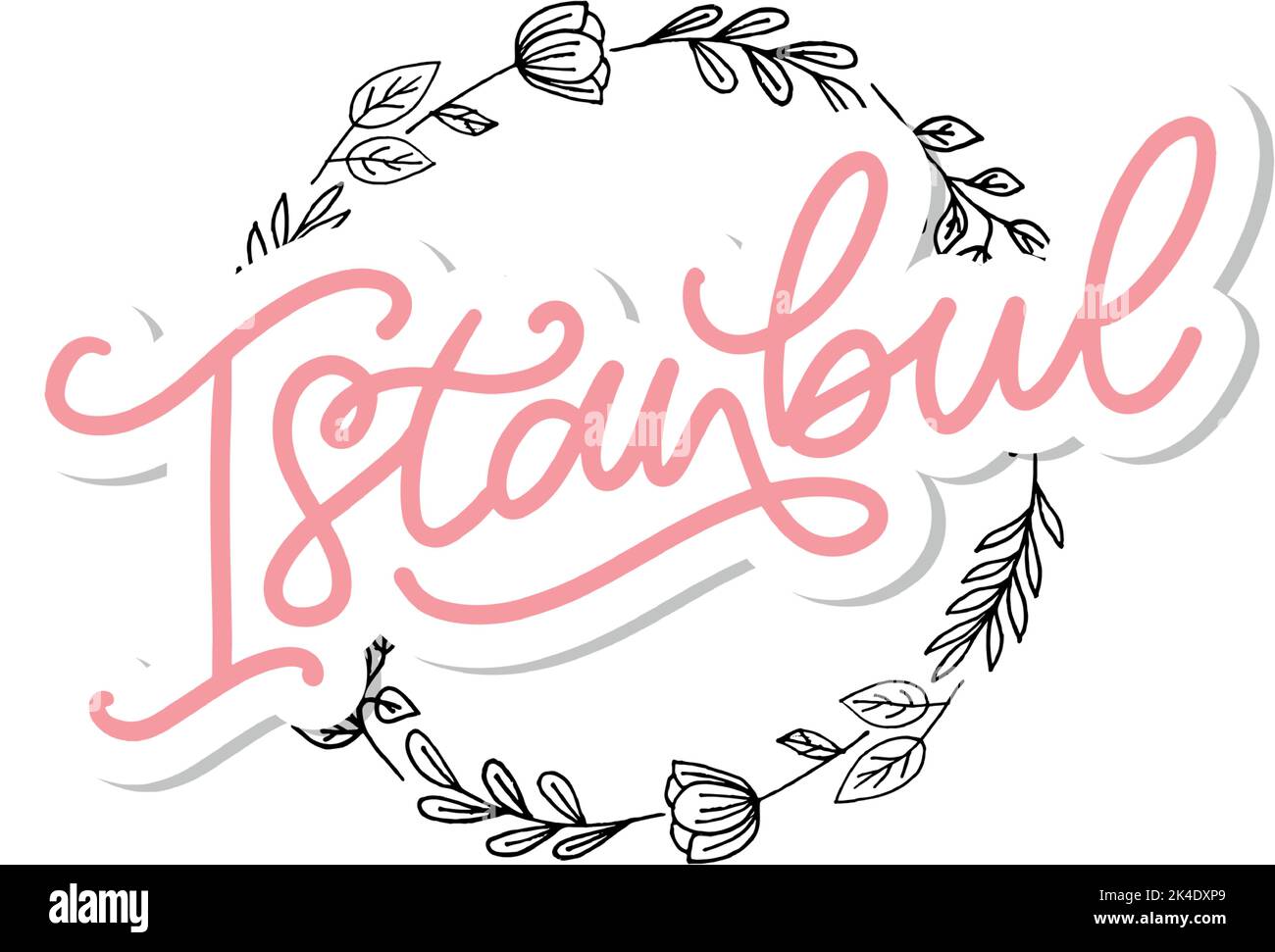 Istanbul. Hand lettering. Vector logo of Istanbul in black color with ...
