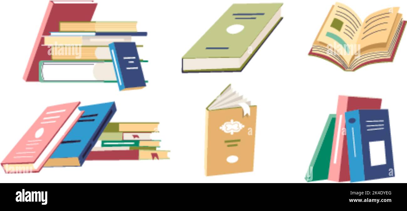 Pile of books and folders, reports and textbooks Stock Vector Image ...