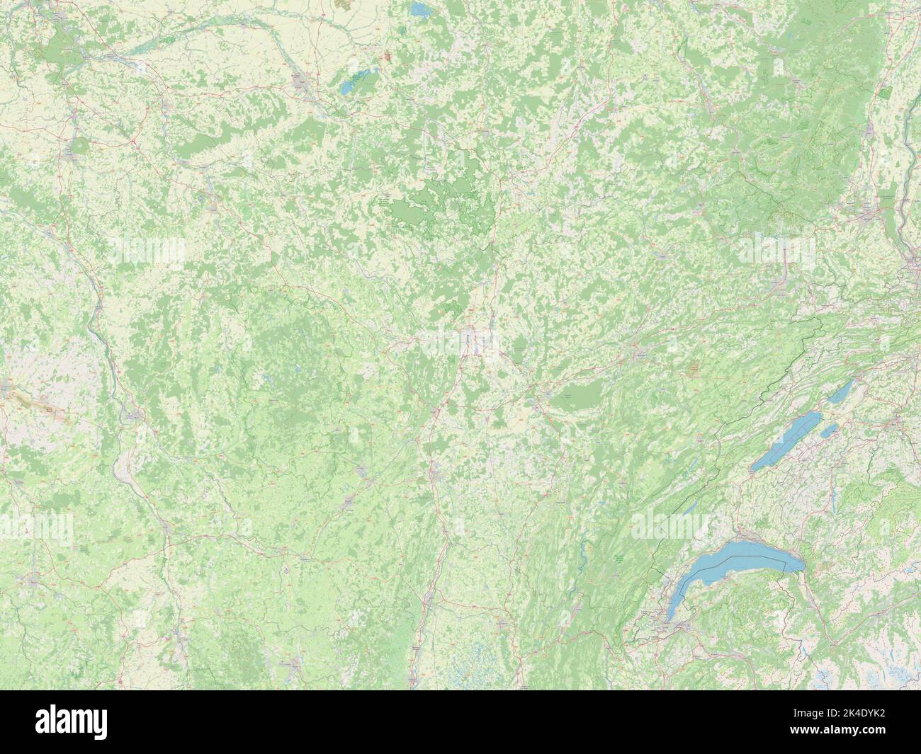 Bourgogne-Franche-Comte, region of France. Open Street Map Stock Photo ...