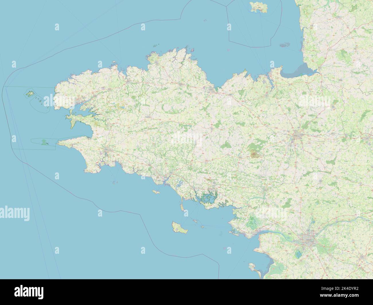 Bretagne, region of France. Open Street Map Stock Photo - Alamy