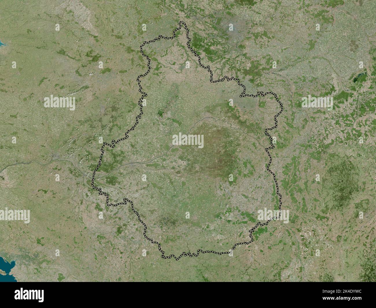 Centre-Val de Loire, region of France. High resolution satellite map ...