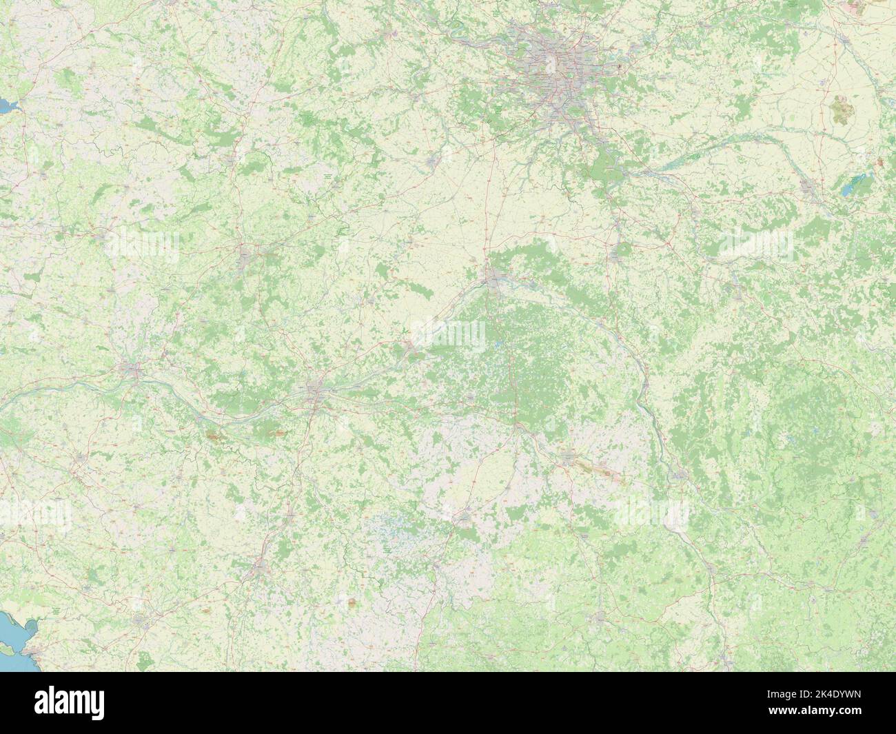 Centre-Val de Loire, region of France. Open Street Map Stock Photo - Alamy