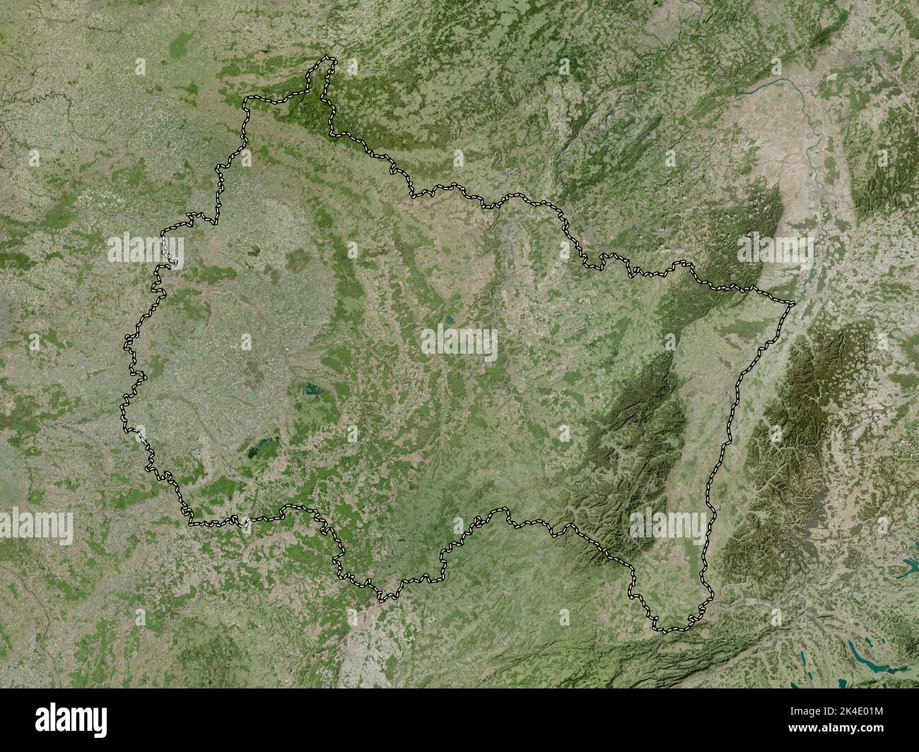Grand Est, region of France. High resolution satellite map Stock Photo ...