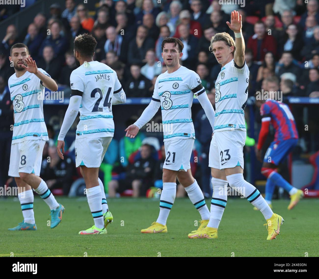 London ENGLAND - October 01: Chelsea's Conor Gallagher celebrates his ...