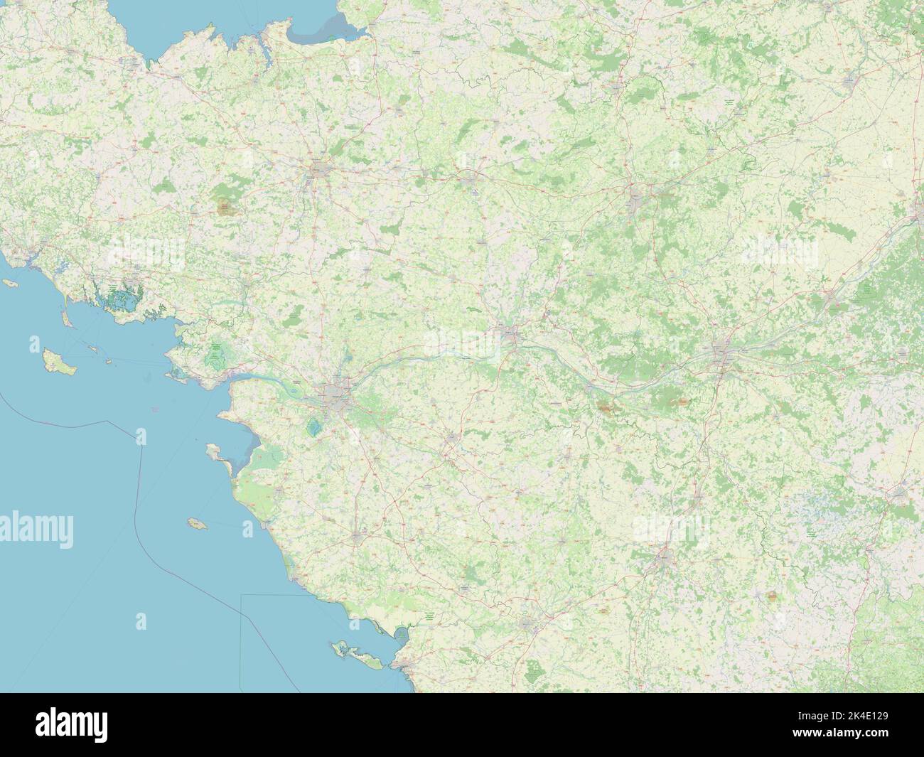 Pays de la Loire, region of France. Open Street Map Stock Photo - Alamy