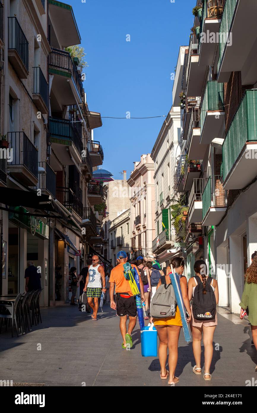Sitges Centre streets with People, Spain Stock Photo - Alamy