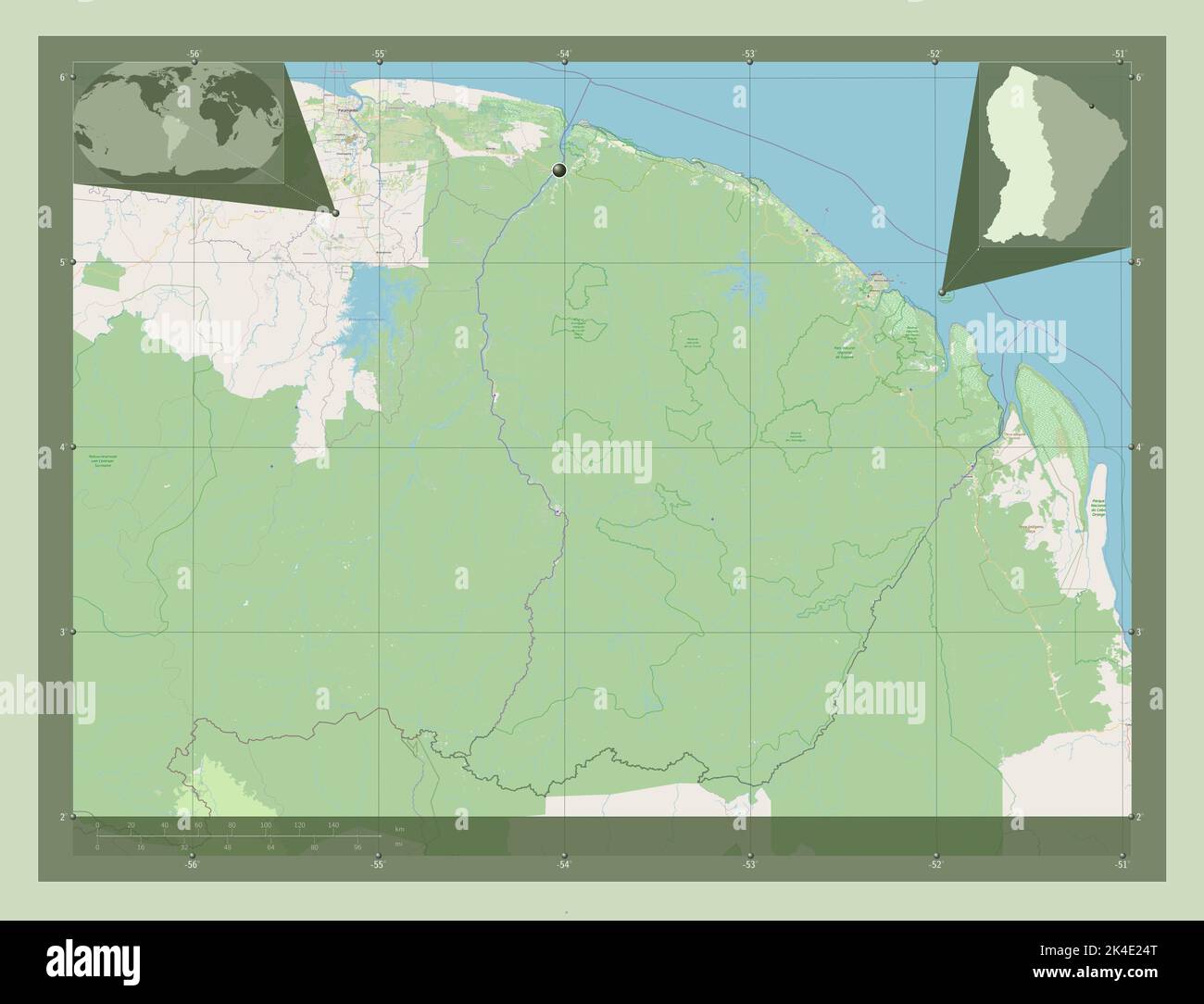 Saint-Laurent-du-Maroni, arrondissement of French Guiana. Open Street ...