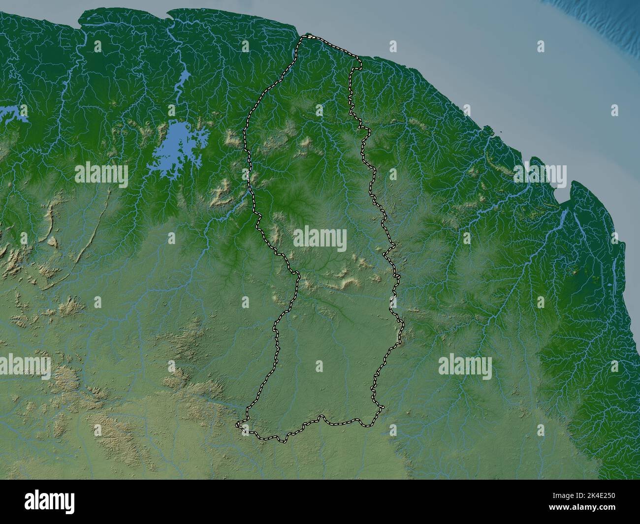 Saint-Laurent-du-Maroni, arrondissement of French Guiana. Colored ...