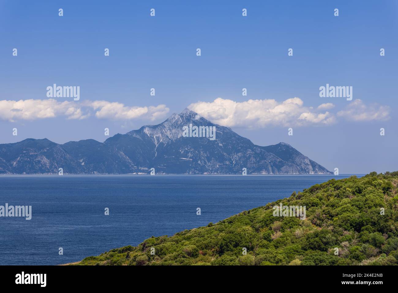 Abundant juicy green vegetation on one side of Singitic Gulf, and ...