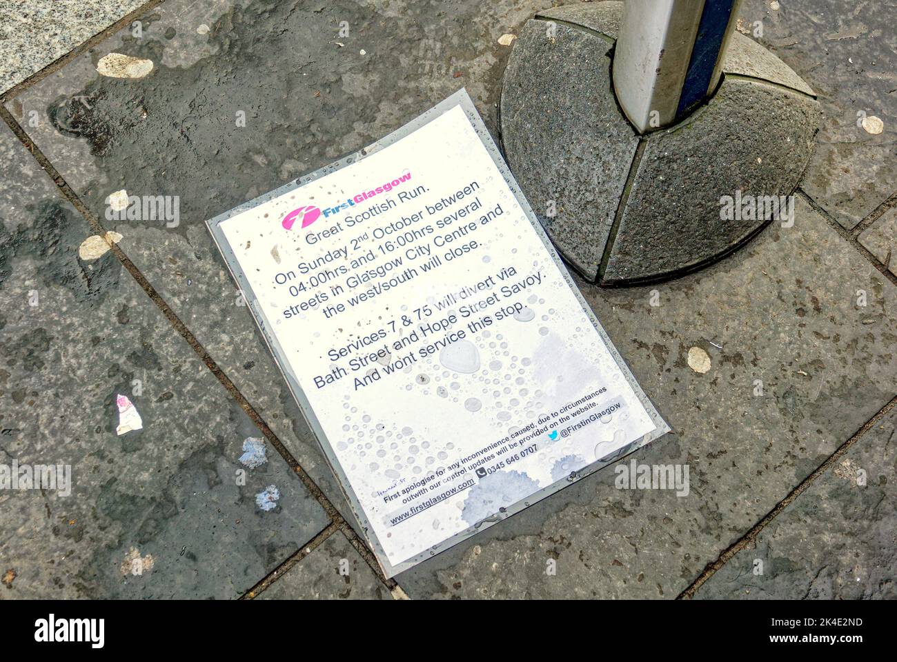 Glasgow, Scotland, UK 2nd October, 2022. Road closures disrupted ...