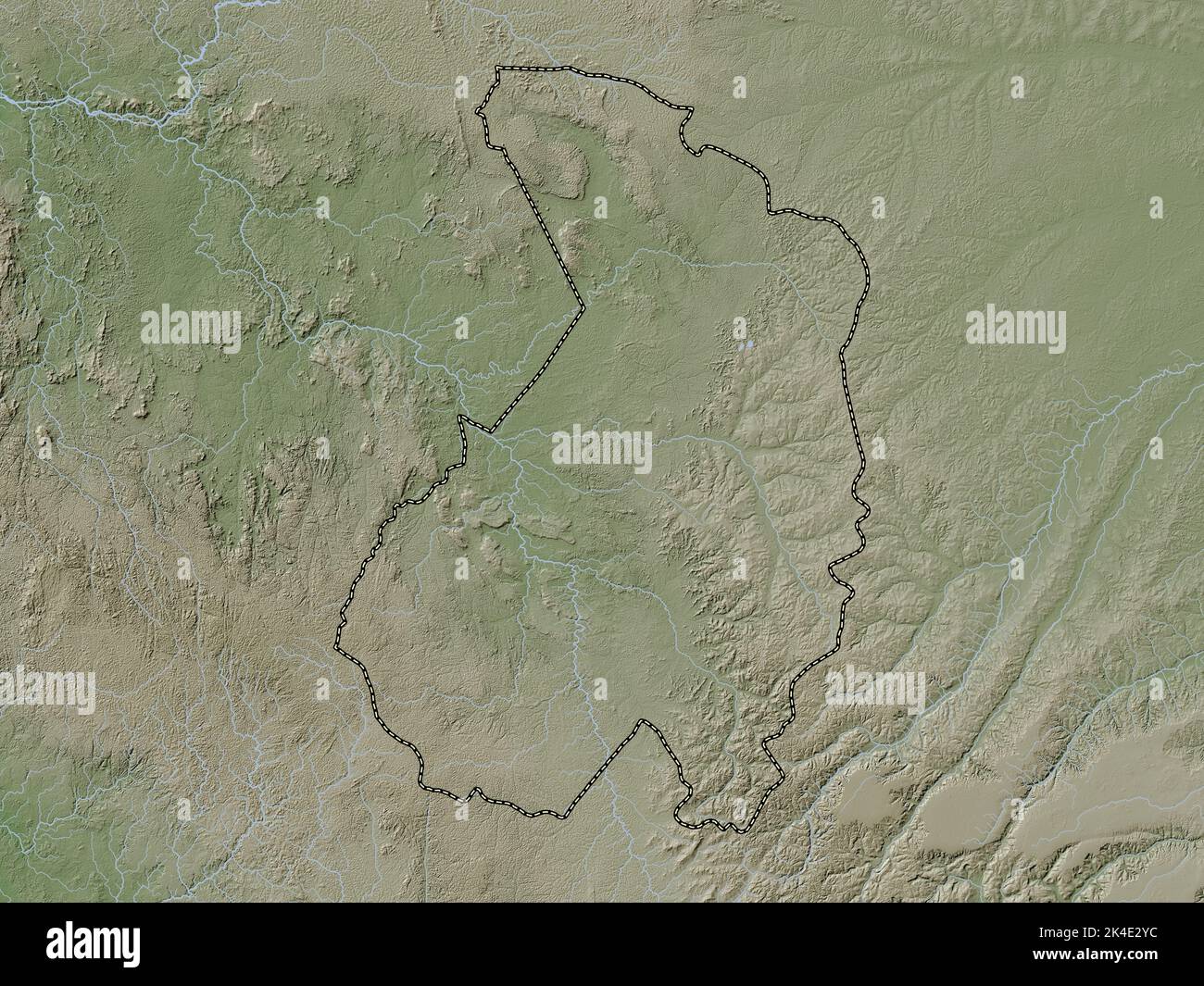 Haut-Ogooue, province of Gabon. Elevation map colored in wiki style ...