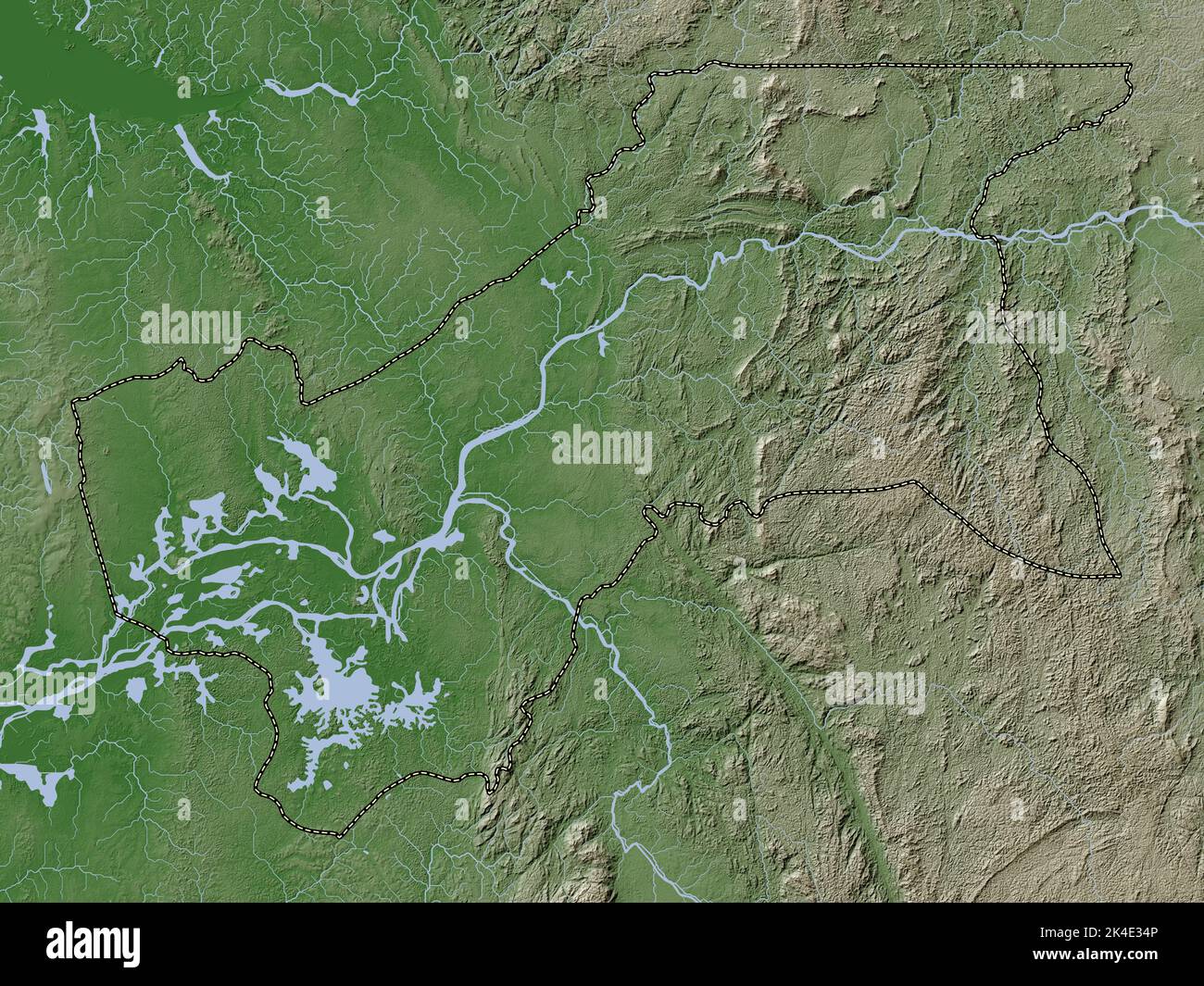 Moyen-Ogooue, province of Gabon. Elevation map colored in wiki style ...