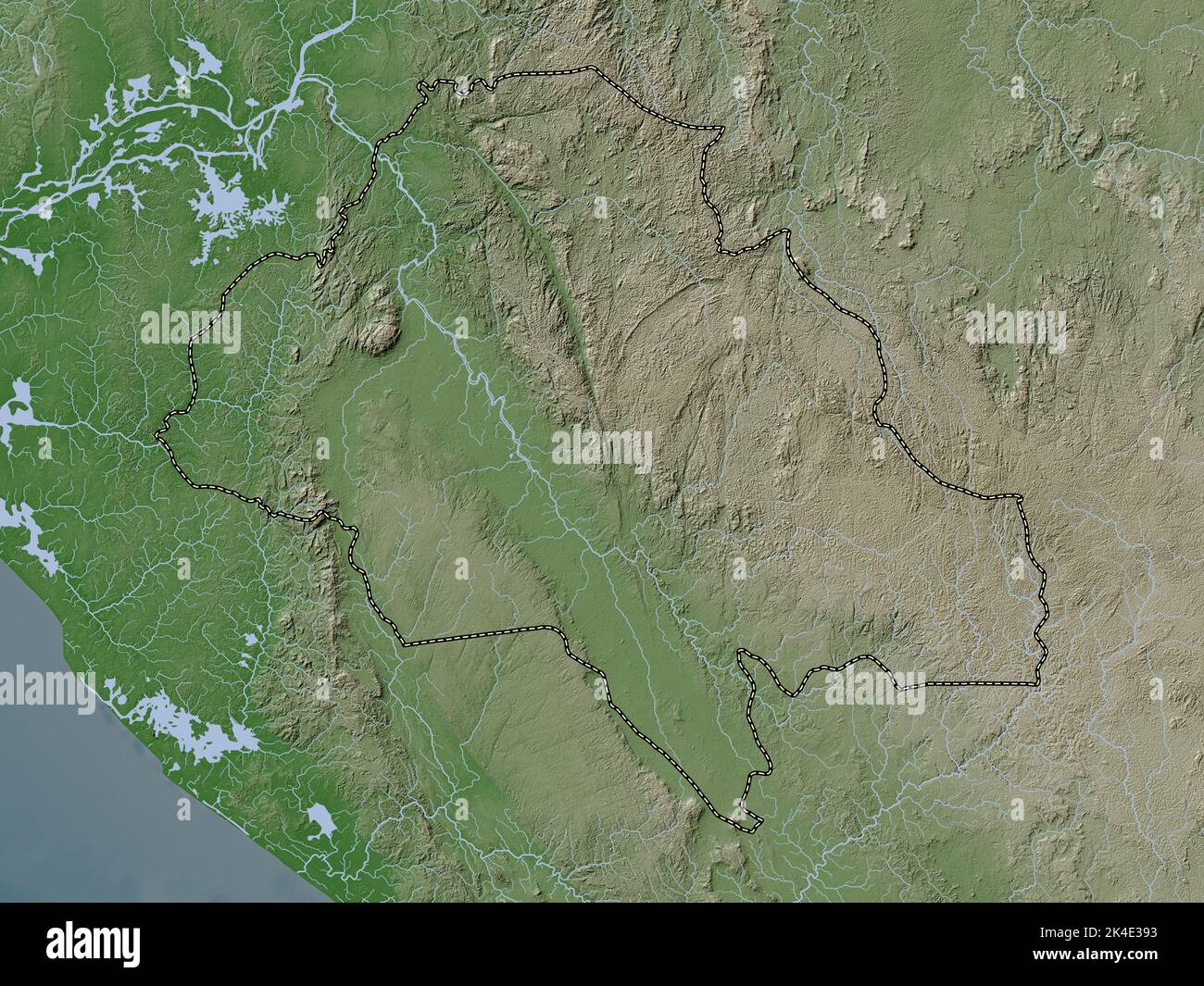 Ngounie, province of Gabon. Elevation map colored in wiki style with ...