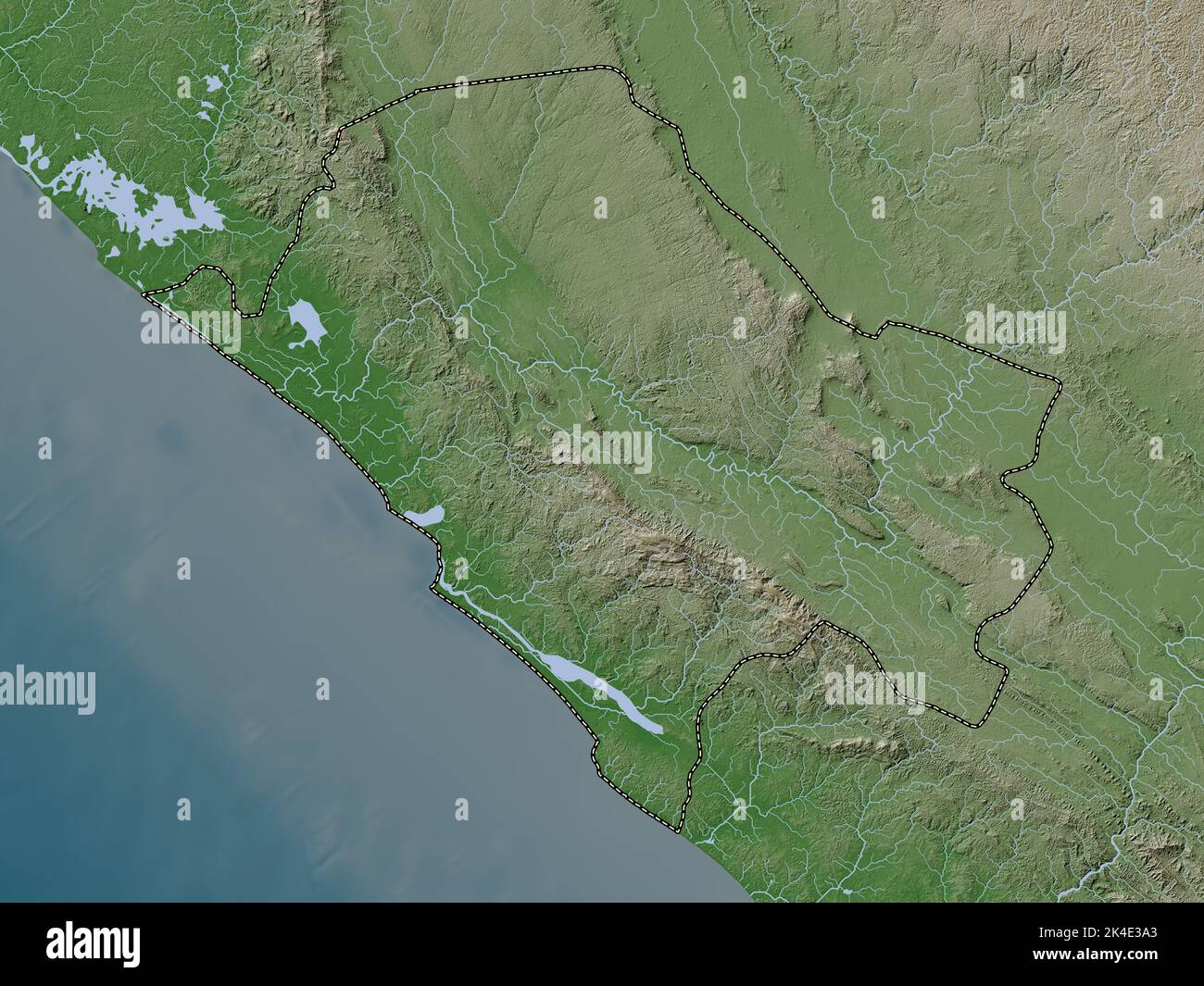 Nyanga, province of Gabon. Elevation map colored in wiki style with ...