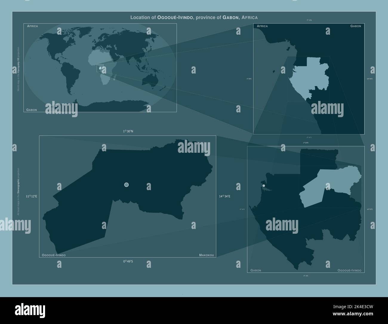 Ogooue-Ivindo, province of Gabon. Diagram showing the location of the ...