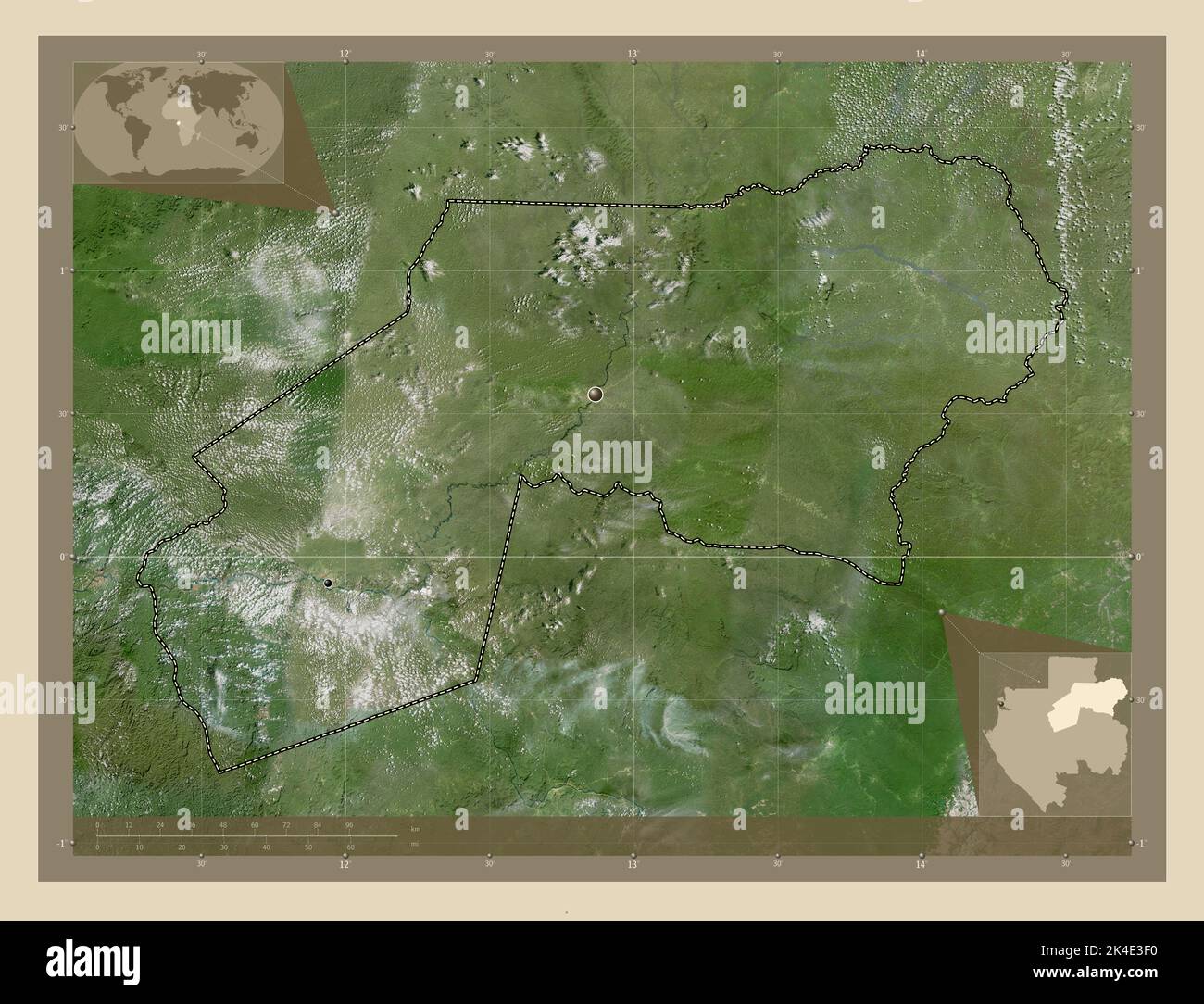 Ogooue-Ivindo, province of Gabon. High resolution satellite map ...