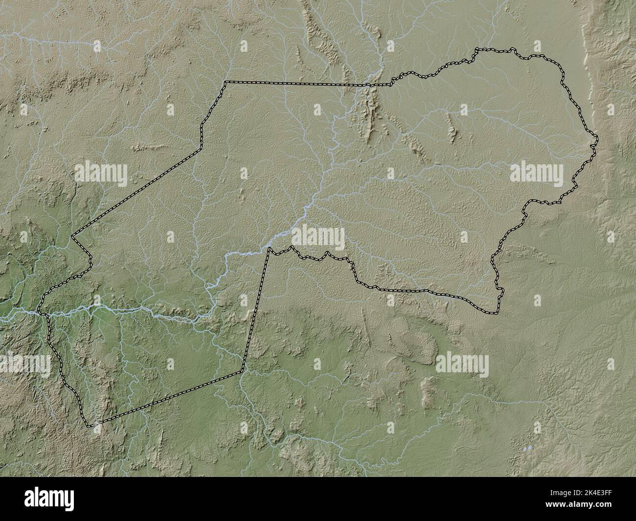 Ogooue-Ivindo, province of Gabon. Elevation map colored in wiki style ...