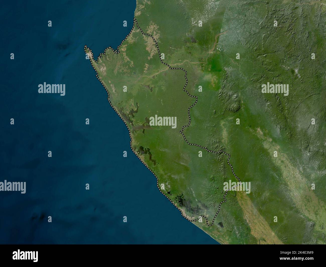 Ogooue-Maritime, province of Gabon. Low resolution satellite map Stock ...