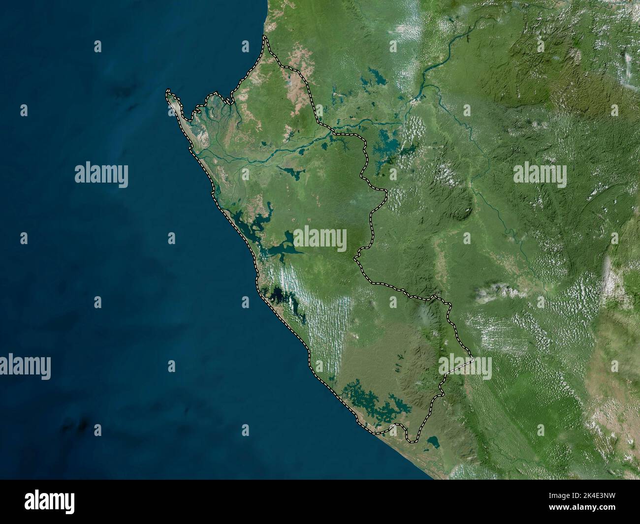 Ogooue-Maritime, province of Gabon. High resolution satellite map Stock ...