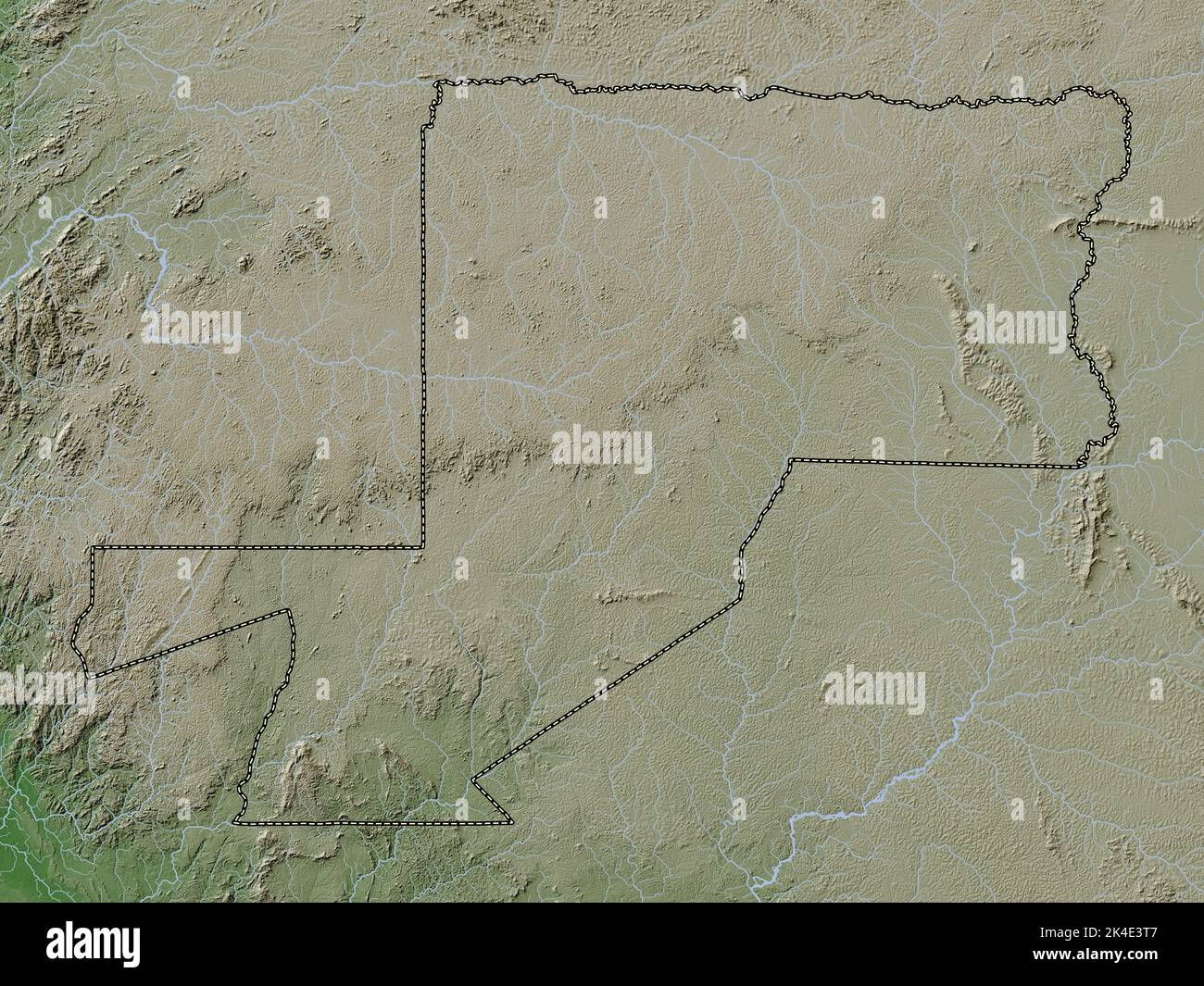 Wouleu-Ntem, province of Gabon. Elevation map colored in wiki style ...
