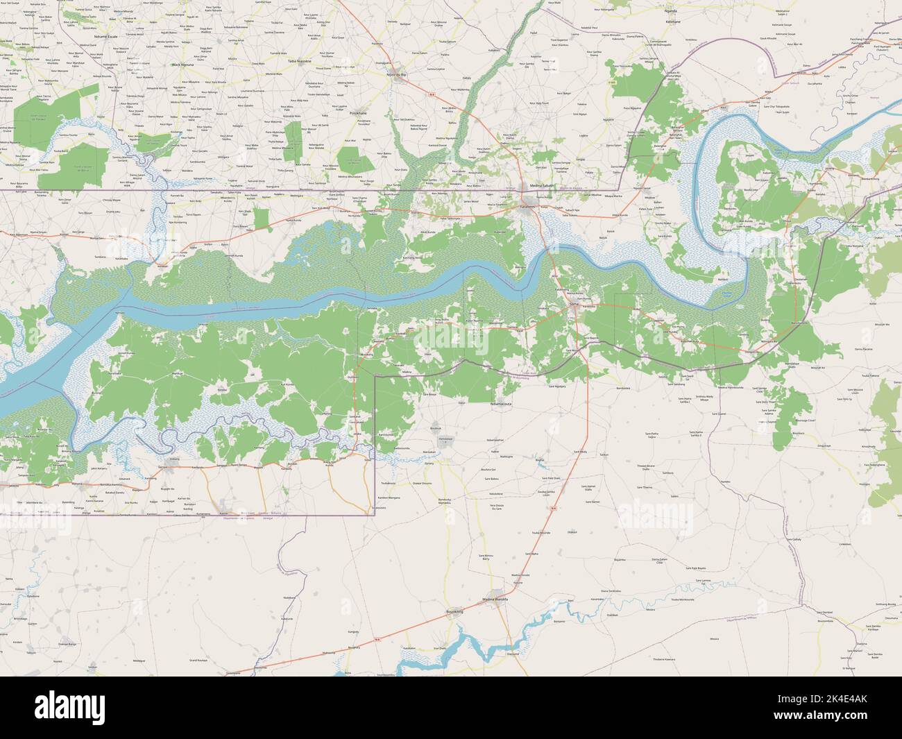 Lower River, division of Gambia. Open Street Map Stock Photo - Alamy