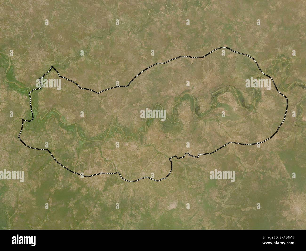Upper River, division of Gambia. Low resolution satellite map Stock ...