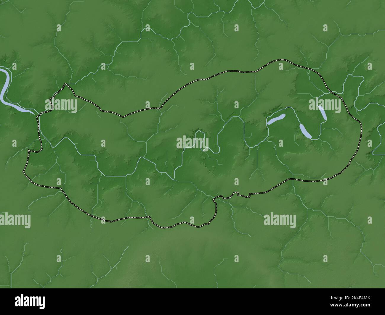 Upper River, division of Gambia. Elevation map colored in wiki style ...