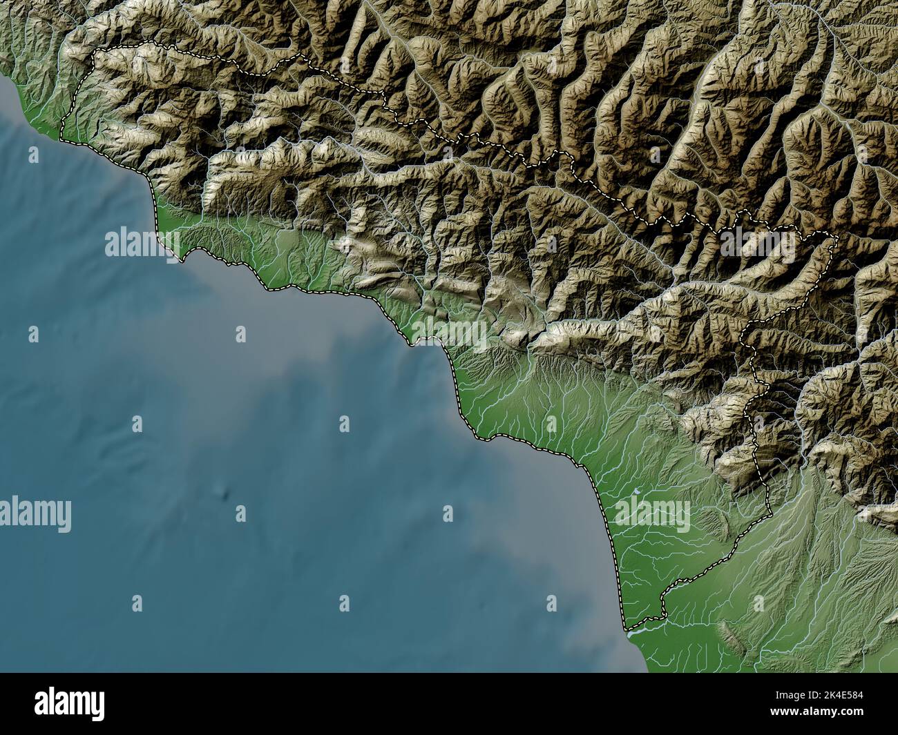 Abkhazia, autonomous republic of Georgia. Elevation map colored in wiki ...