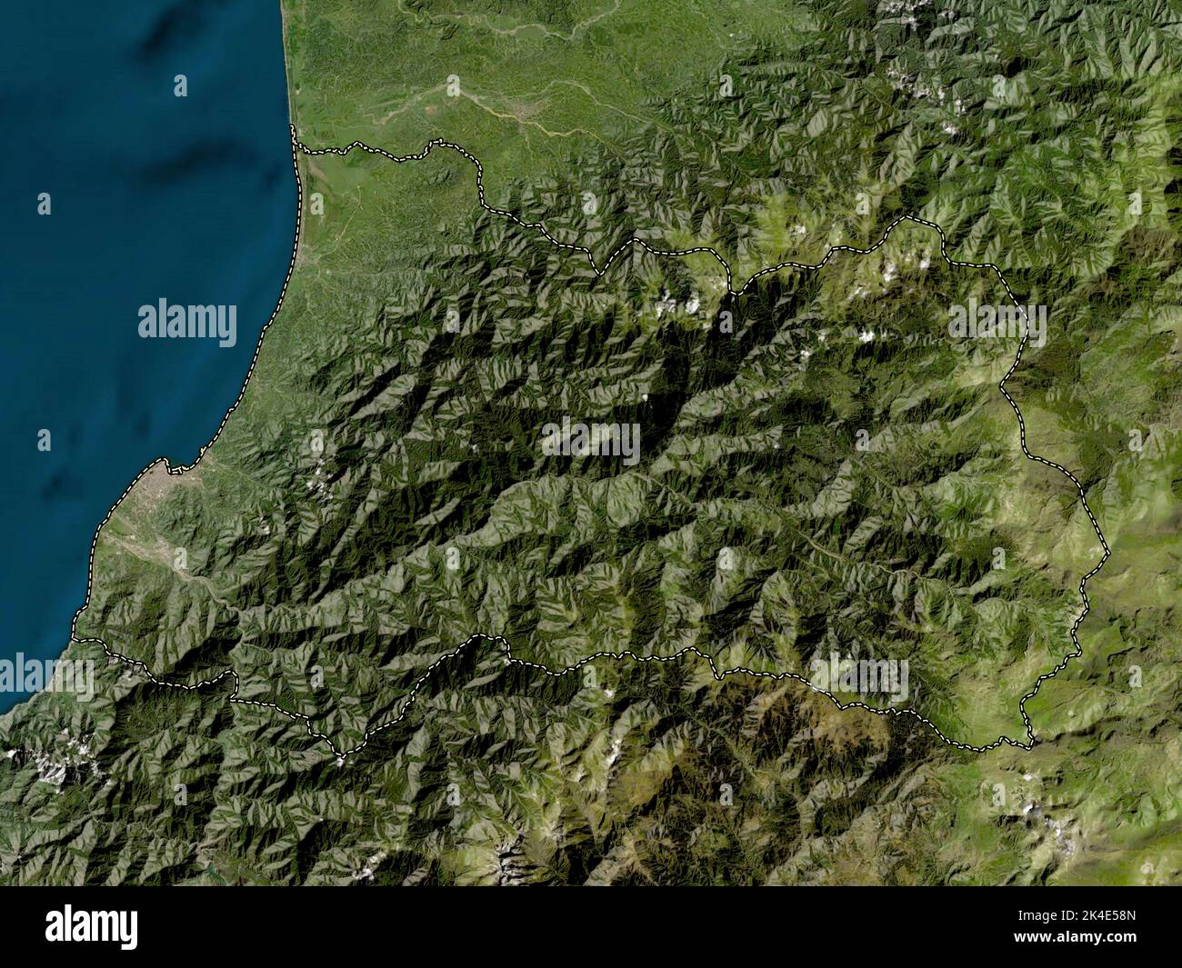 Ajaria, autonomous republic of Georgia. Low resolution satellite map ...