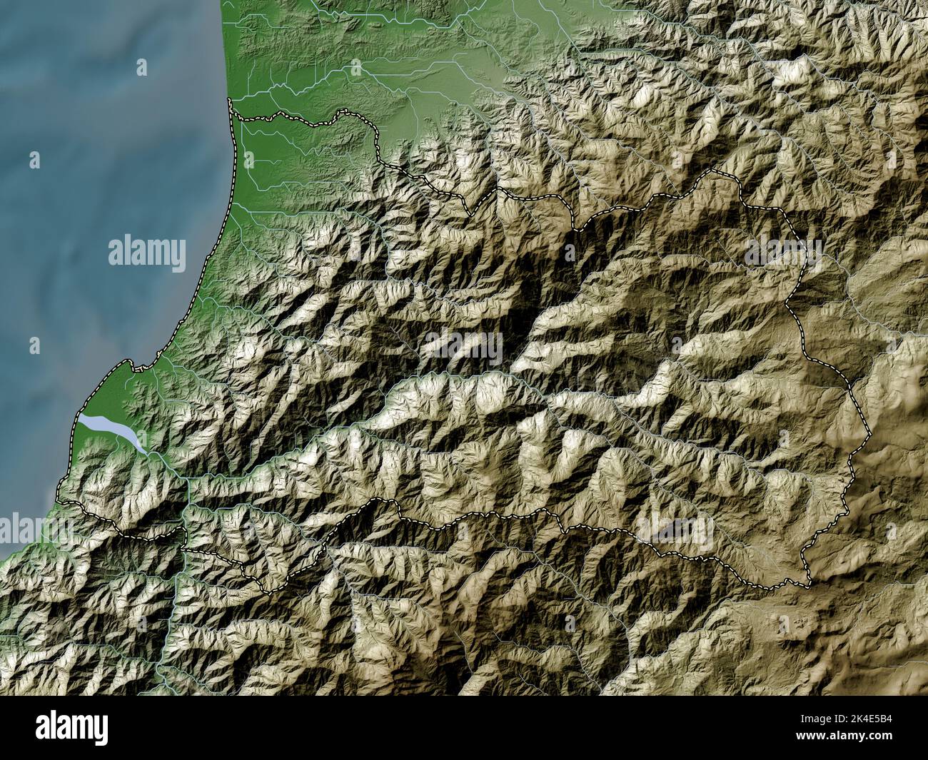 Ajaria, autonomous republic of Georgia. Elevation map colored in wiki ...