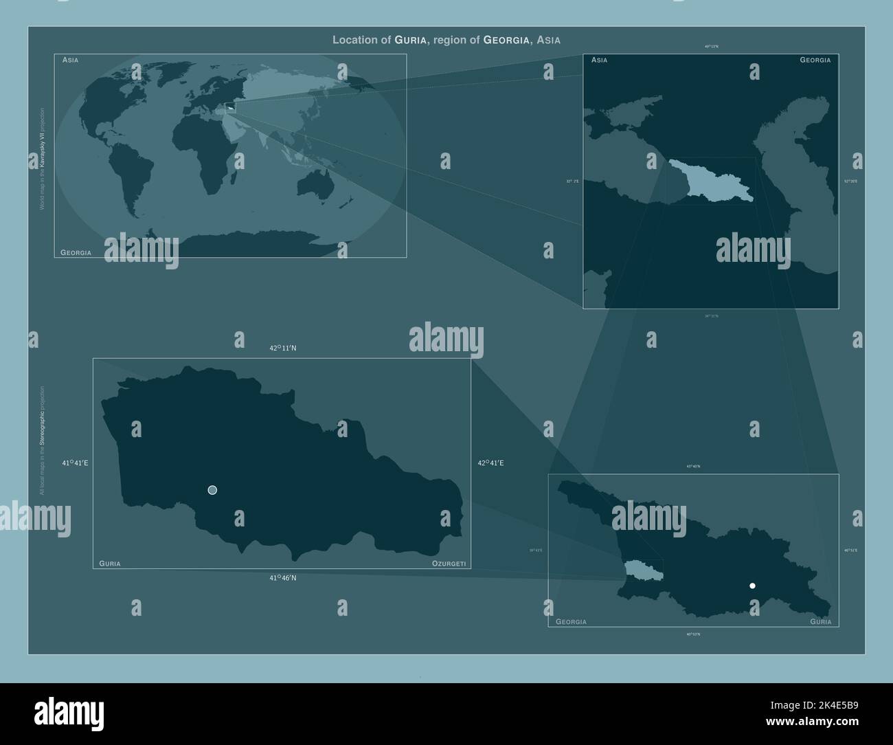 Guria, region of Georgia. Diagram showing the location of the region on ...