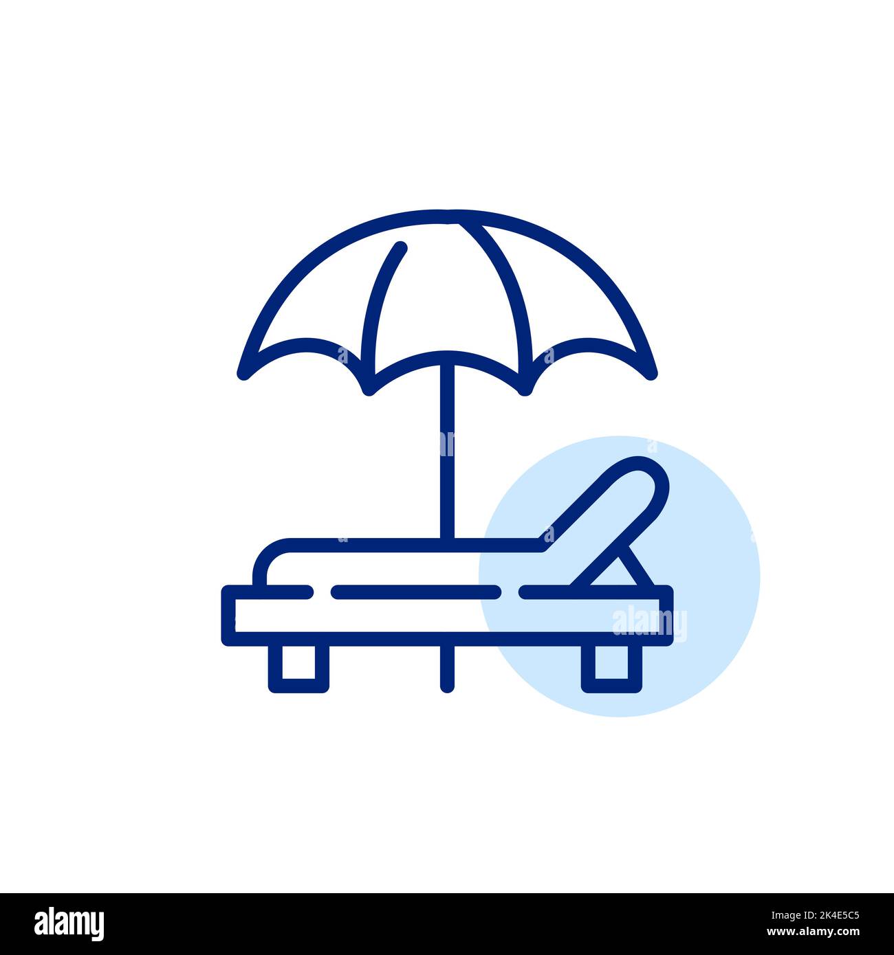 Sun lounger and umbrella. Beach club luxury style relaxation. Pixel ...