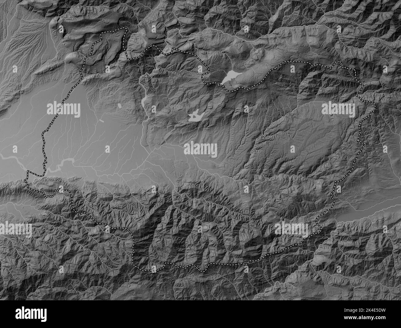 Imereti, region of Georgia. Grayscale elevation map with lakes and ...