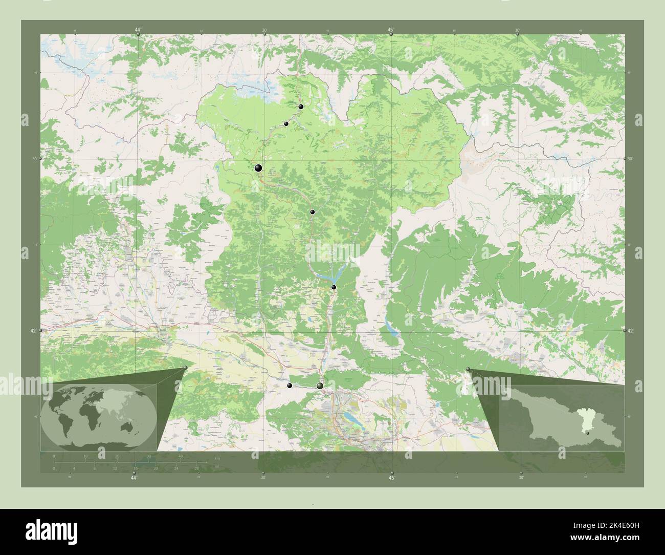 Mtskheta-Mtianeti, region of Georgia. Open Street Map. Locations of ...