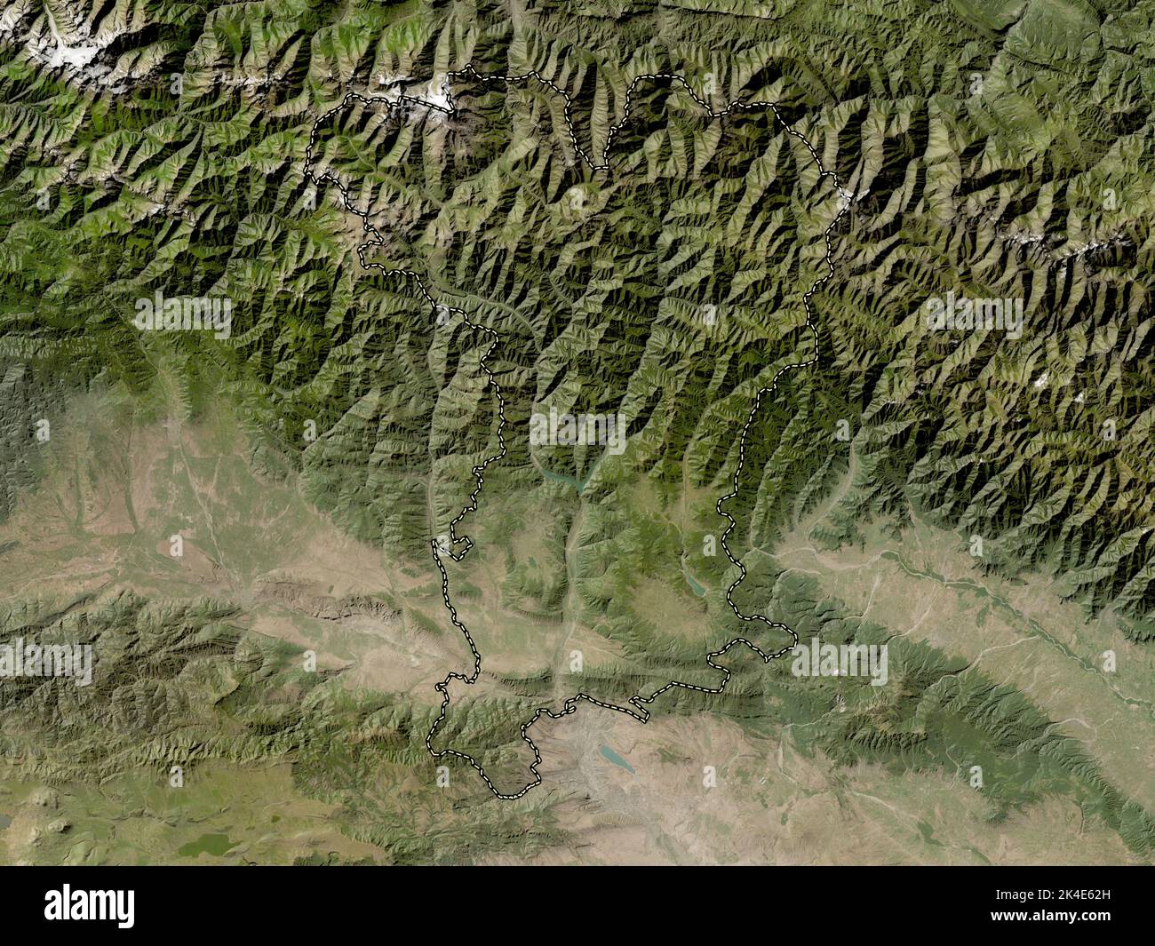 Mtskheta-Mtianeti, region of Georgia. Low resolution satellite map ...