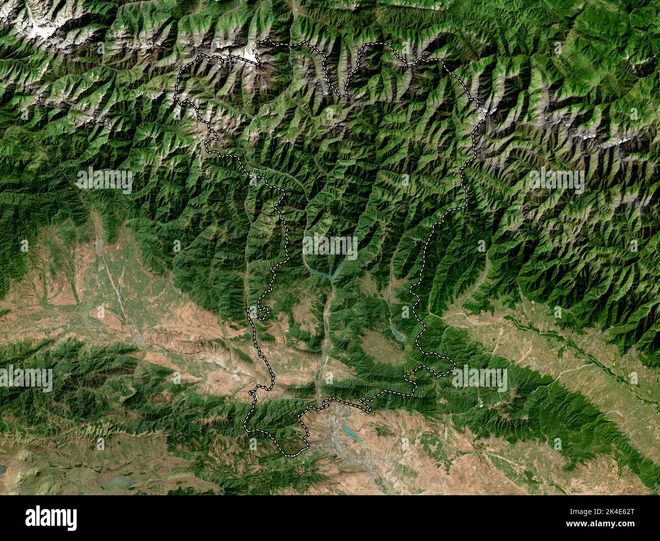 Mtskheta-Mtianeti, region of Georgia. High resolution satellite map ...