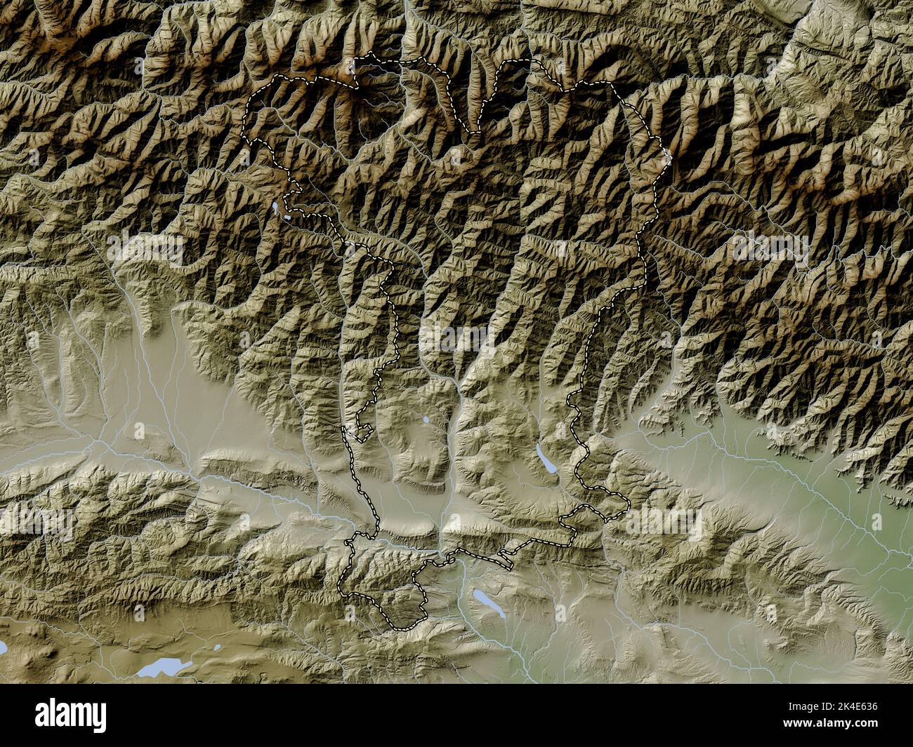 Mtskheta-Mtianeti, region of Georgia. Elevation map colored in wiki ...