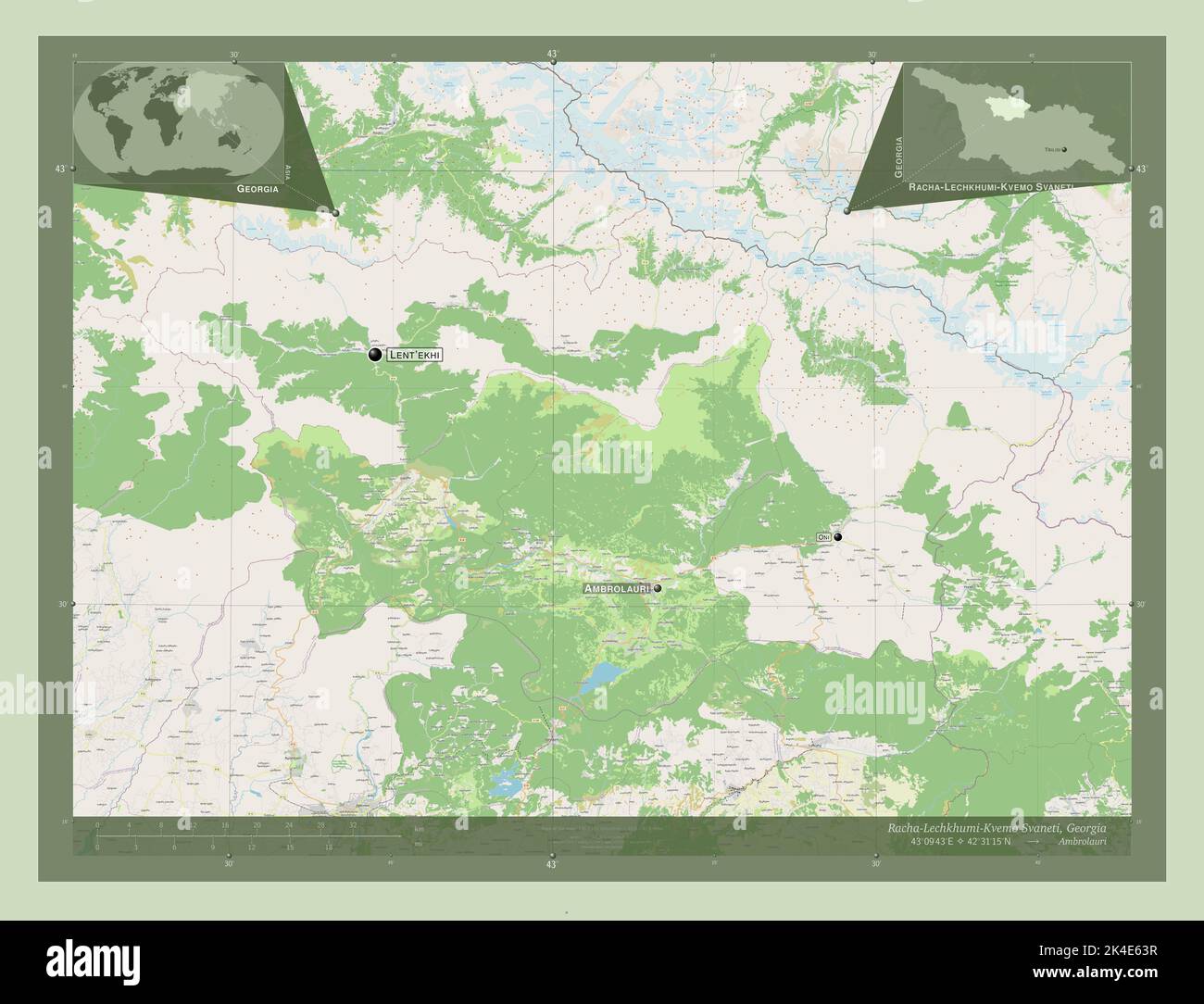 Racha-Lechkhumi-Kvemo Svaneti, region of Georgia. Open Street Map ...