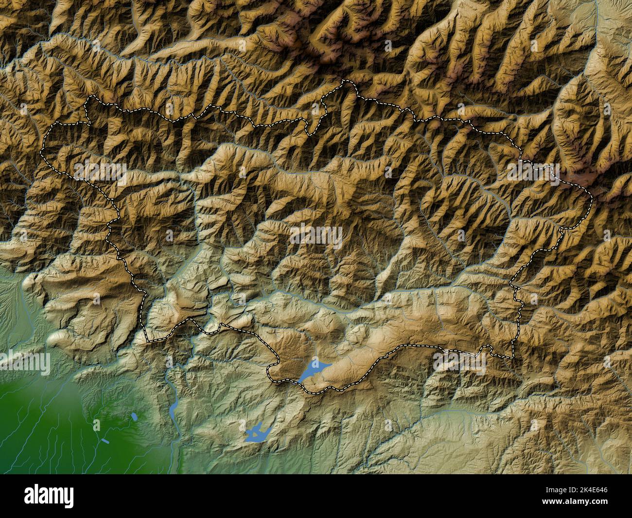 Racha-Lechkhumi-Kvemo Svaneti, region of Georgia. Colored elevation map ...