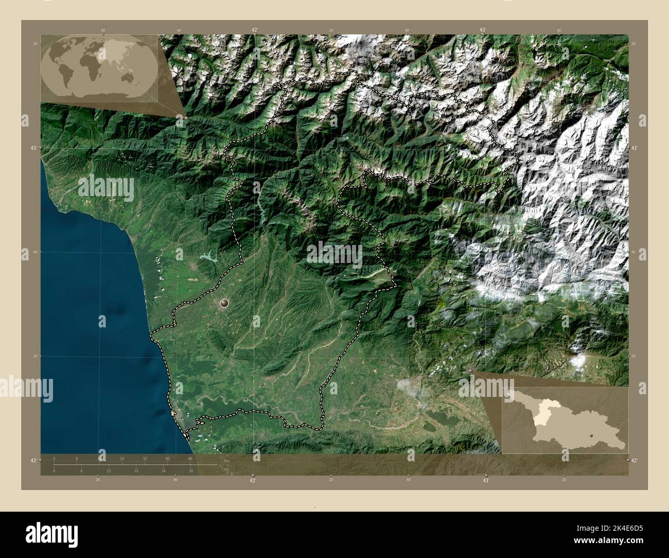 Samegrelo-Zemo Svaneti, region of Georgia. High resolution satellite ...