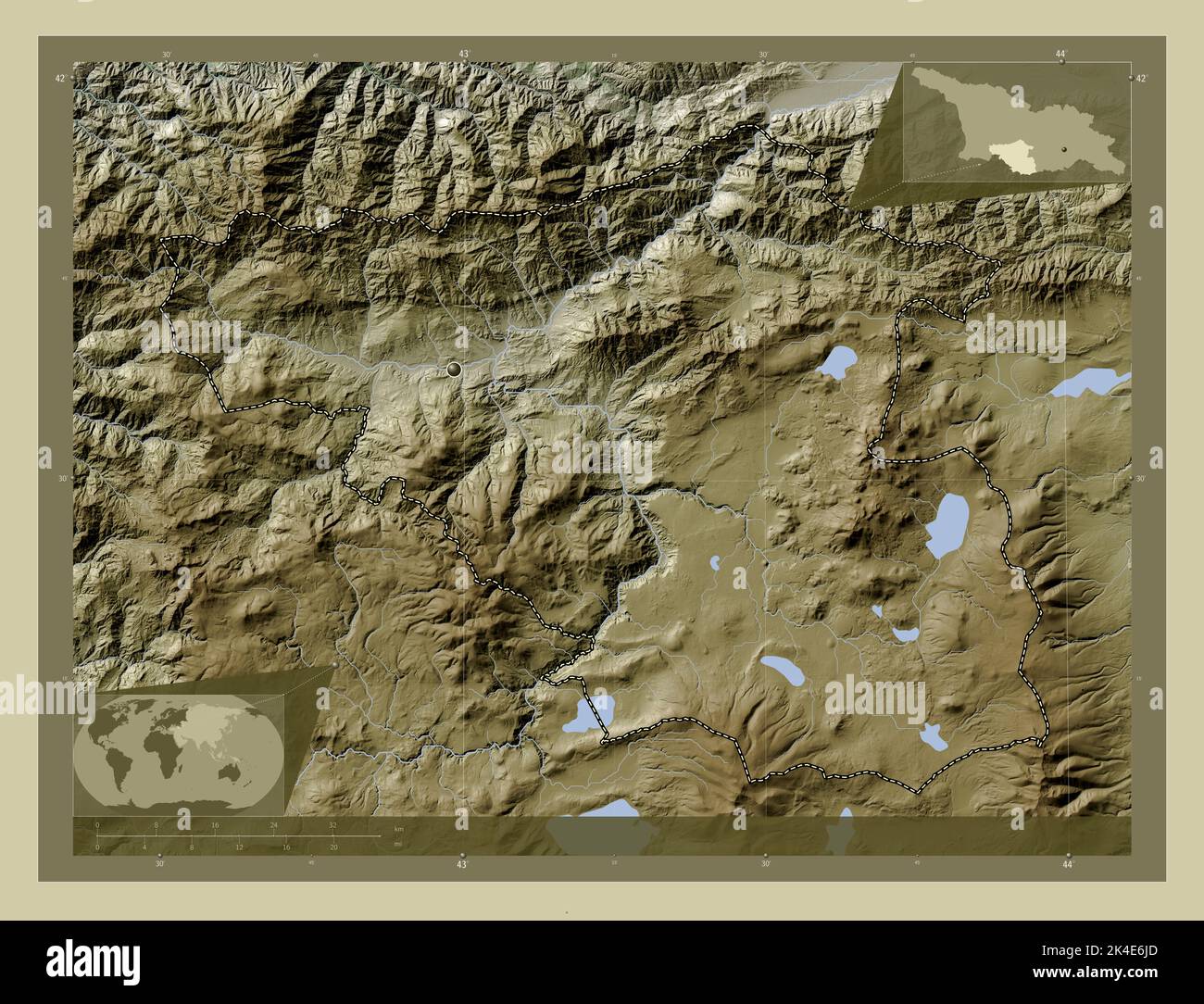 Samtskhe-Javakheti, region of Georgia. Elevation map colored in wiki ...