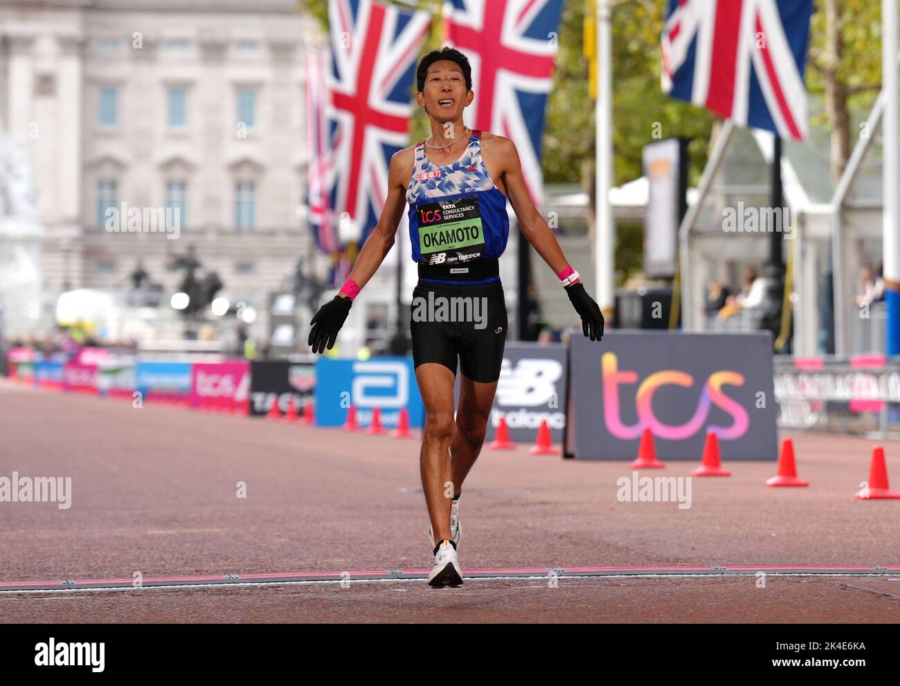 Japan's Naoki Okamoto completes the Men's Elite Race during the TCS ...